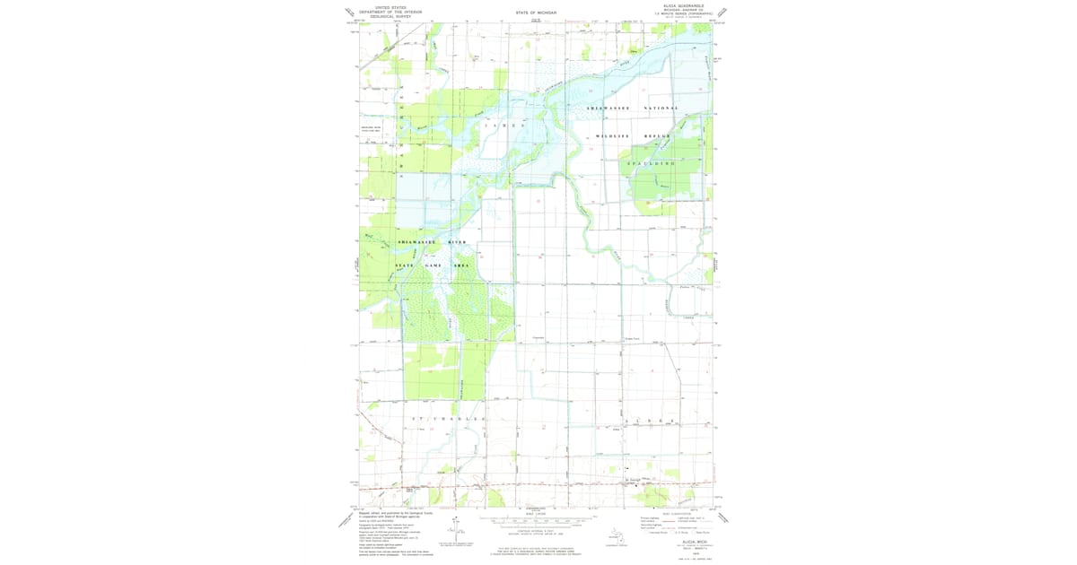 1975 Map of Alicia, Saginaw County, MI — High-Res | Pastmaps