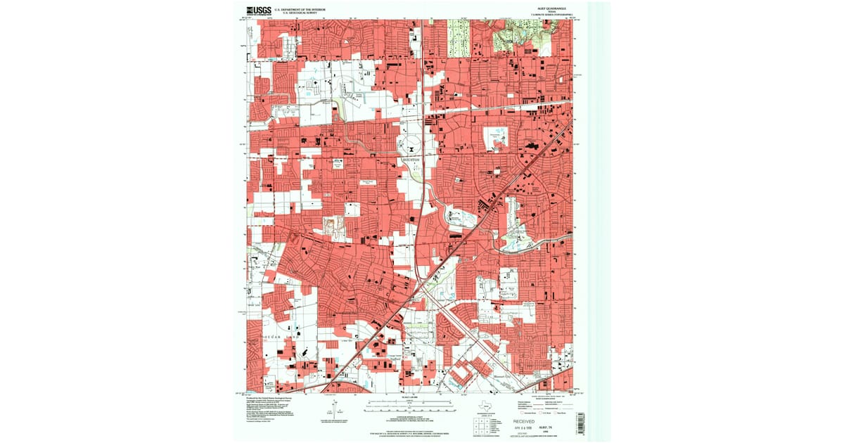 1995 Map of Alief, Harris County, TX — High-Res | Pastmaps