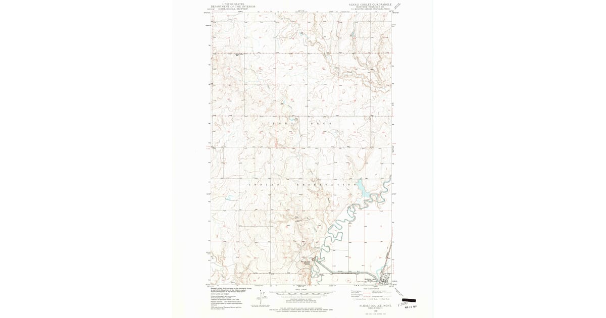1948 Map of Alkali Coulee, Sheridan County, MT — High-Res | Pastmaps