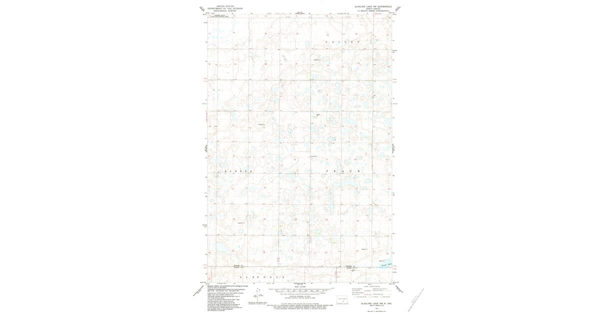 1983 Map of Alkaline Lake NW, Kidder County, ND — High-Res | Pastmaps