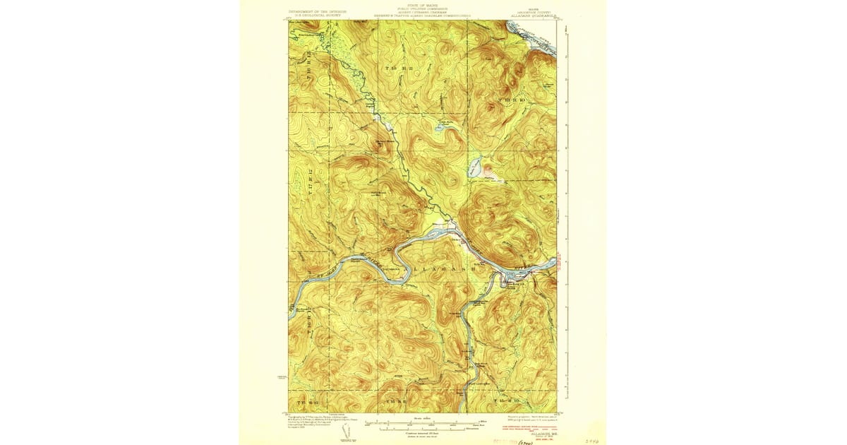 1933 Map of Allagash, Aroostook County, ME — High-Res | Pastmaps