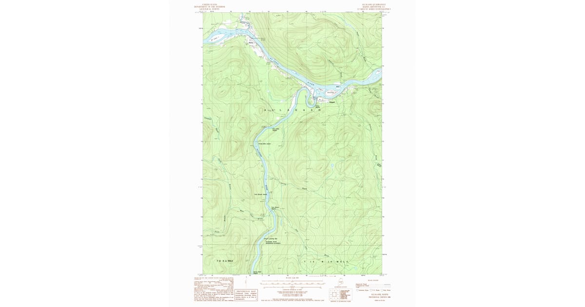 1986 Map of Allagash, Aroostook County, ME — High-Res | Pastmaps