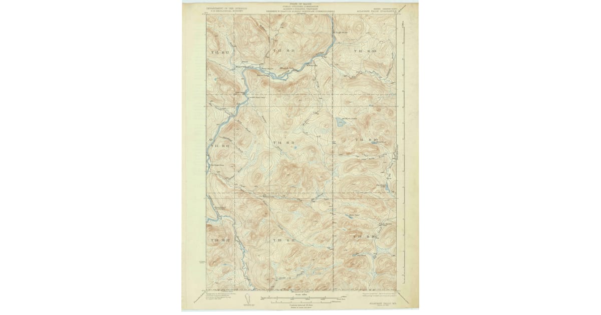 1935 Map of Allagash Falls, Aroostook County, ME — High-Res | Pastmaps