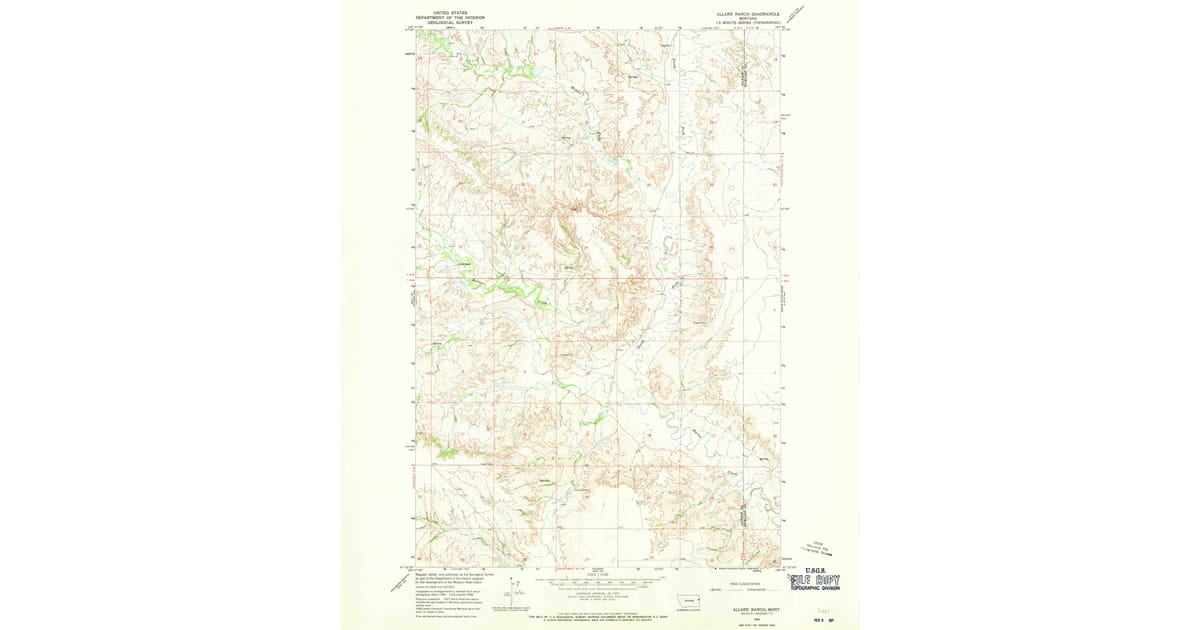 1966 Map of Allard Ranch, Dawson County, MT — High-Res | Pastmaps