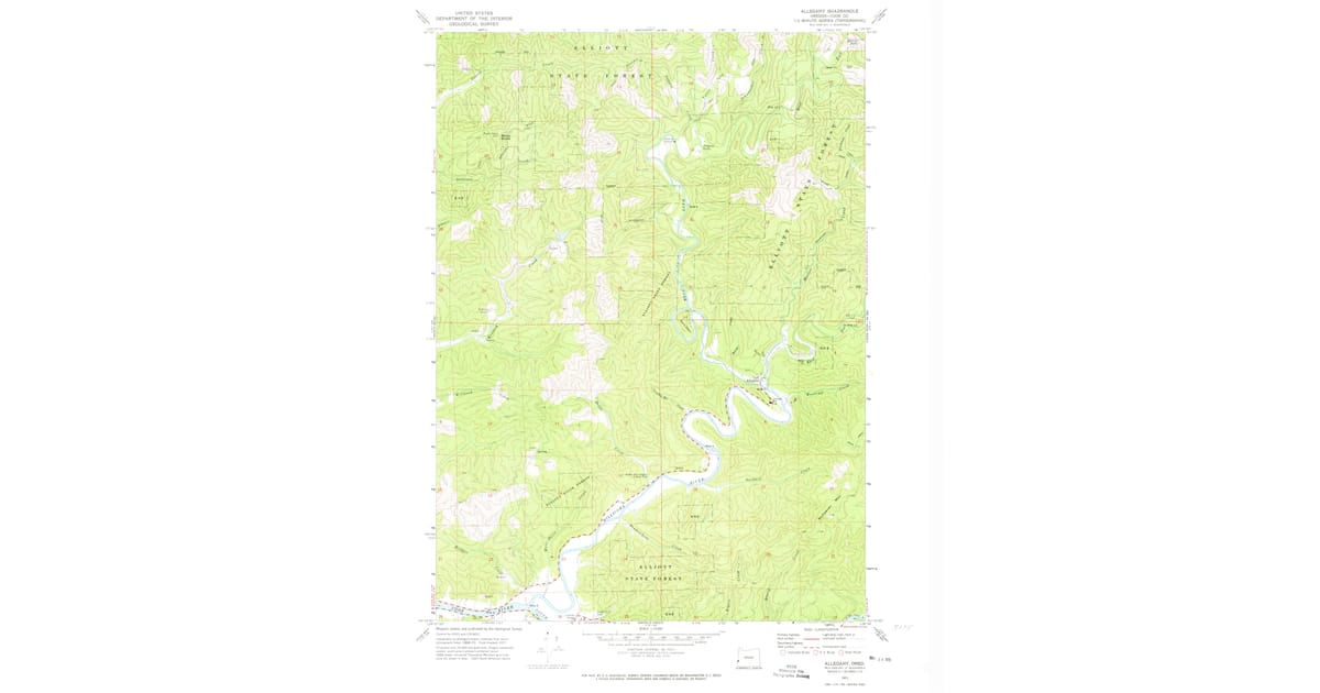 1971 Map of Allegany, Coos County, OR — High-Res | Pastmaps