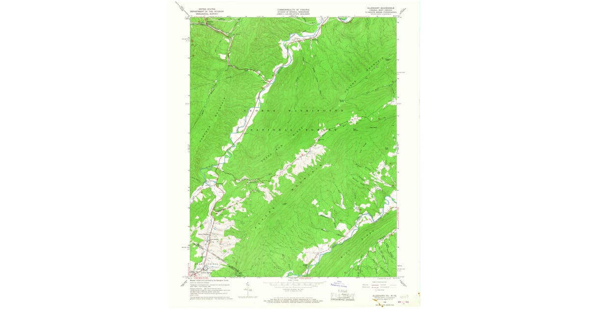 1966 Map of Alleghany, Alleghany County, VA — High-Res | Pastmaps