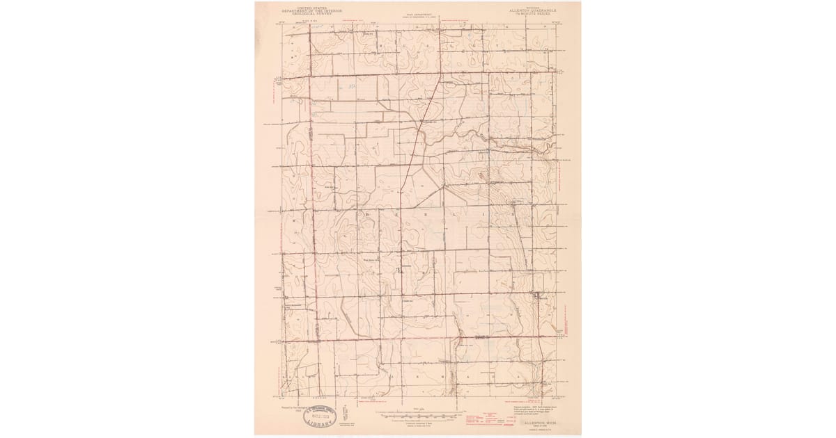 1945 Map of Allenton, St. Clair County, MI — High-Res | Pastmaps