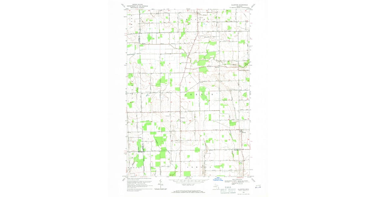 1968 Map of Allenton, St. Clair County, MI — High-Res | Pastmaps