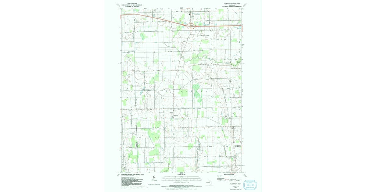 1991 Map of Allenton, St. Clair County, MI — High-Res | Pastmaps
