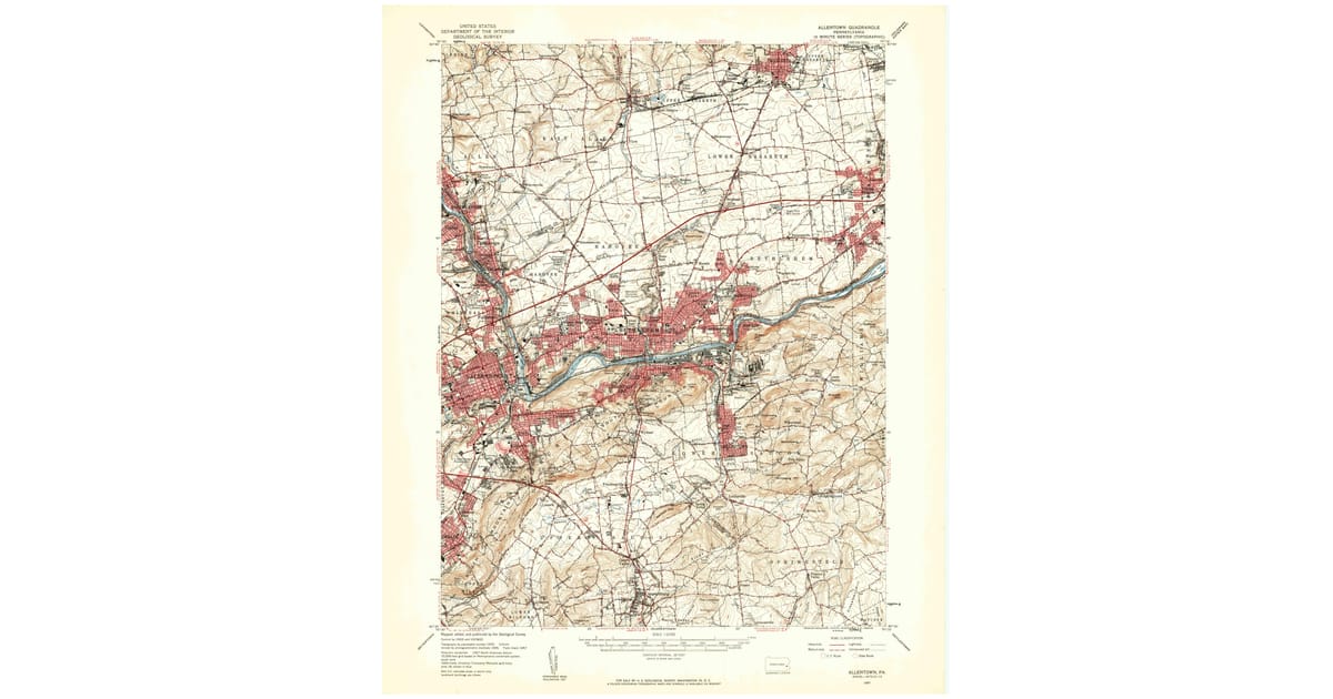 1957 Map of Allentown, PA — High-Res | Pastmaps