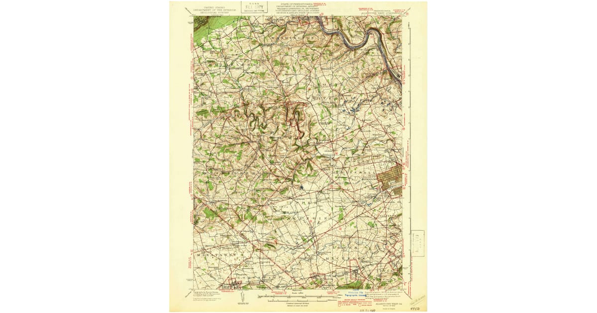 1942 Map of Allentown West, Lehigh County, PA — High-Res, 1942 Print #2 ...
