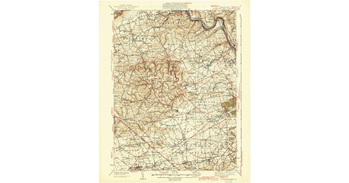 1942 Map of Allentown West, Lehigh County, PA — High-Res | Pastmaps