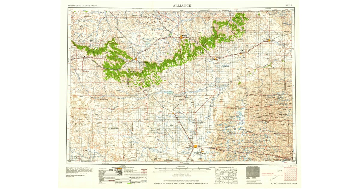 1958 Map of Alliance, NE — High-Res | Pastmaps