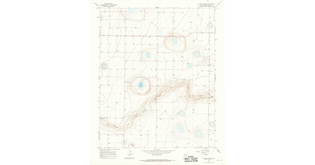 1965 Map of Allison Ranch, Deaf Smith County, TX — High-Res | Pastmaps