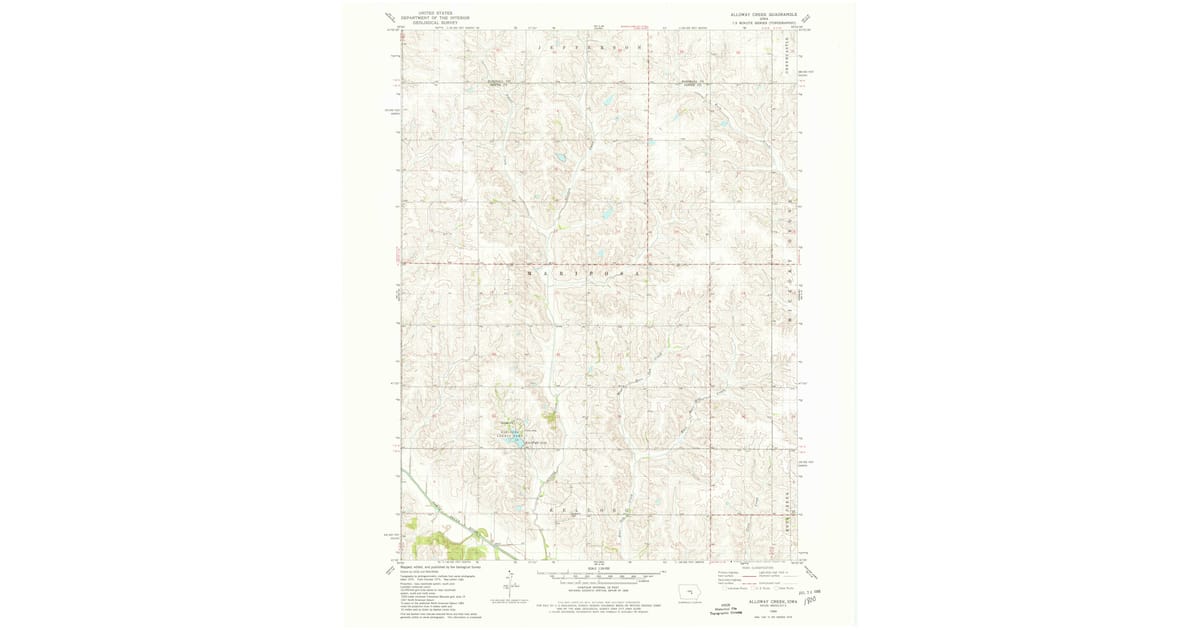 1980 Map of Alloway Creek, Jasper County, IA — High-Res | Pastmaps