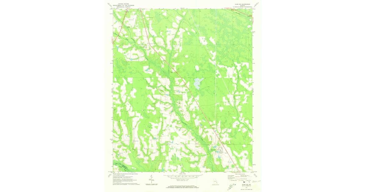 1971 Map of Alma NE, Appling County, GA — High-Res | Pastmaps