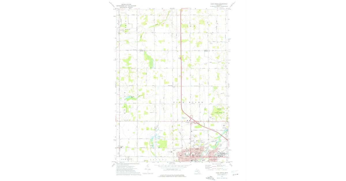 1973 Map of Alma North, Gratiot County, MI — High-Res | Pastmaps