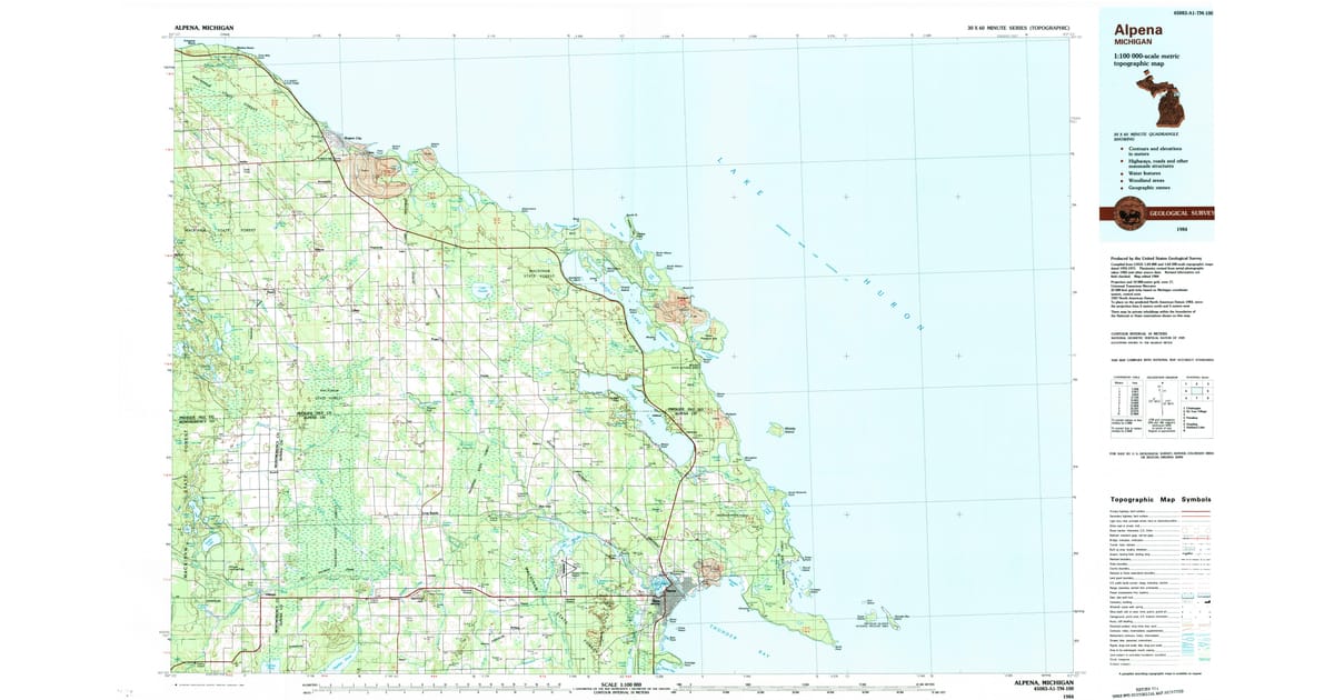 1984 Map of Alpena, MI — High-Res | Pastmaps