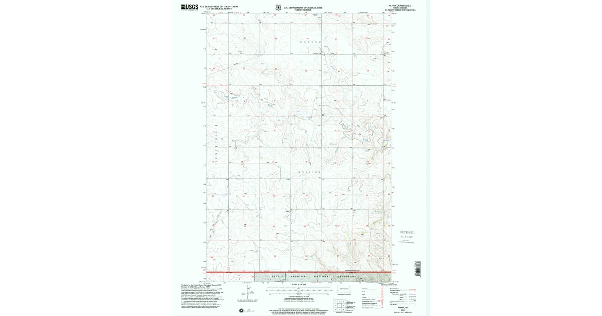 1997 Map of Alpha, Golden Valley County, ND — High-Res | Pastmaps