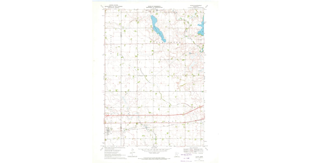 1970 Map of Alpha, MN — High-Res | Pastmaps