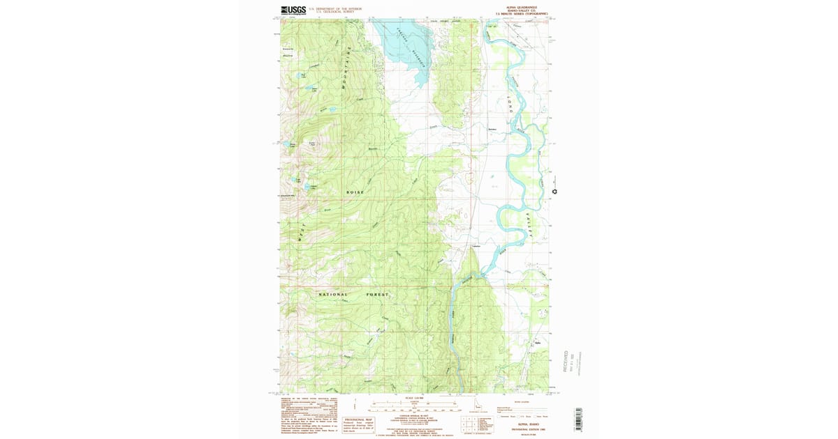 1985 Map of Alpha, Valley County, ID — High-Res | Pastmaps