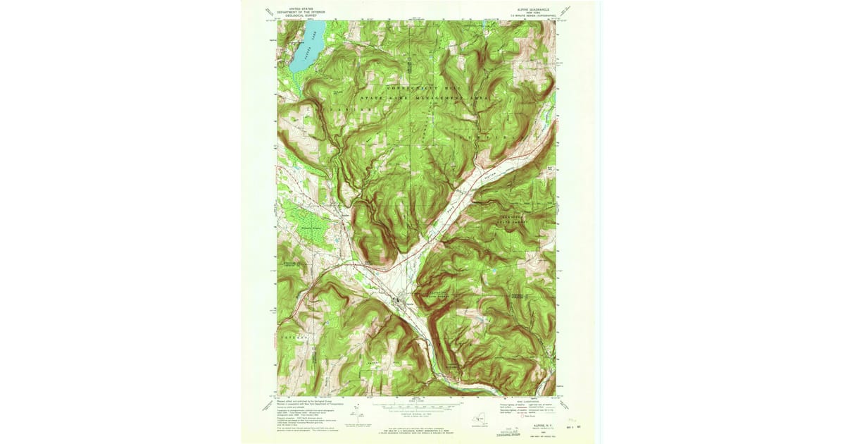 1969 Map of Alpine, Schuyler County, NY — High-Res | Pastmaps
