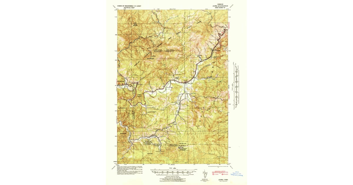 Old Maps of Alsea, OR for Academic Research | Pastmaps