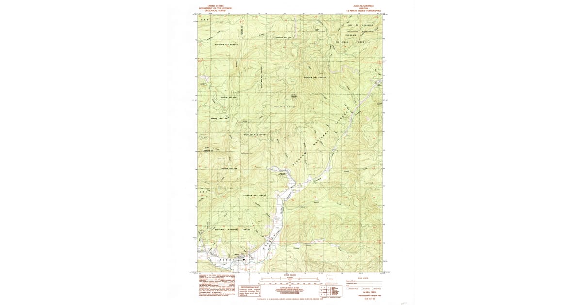 1985 Map of Alsea, OR — High-Res | Pastmaps