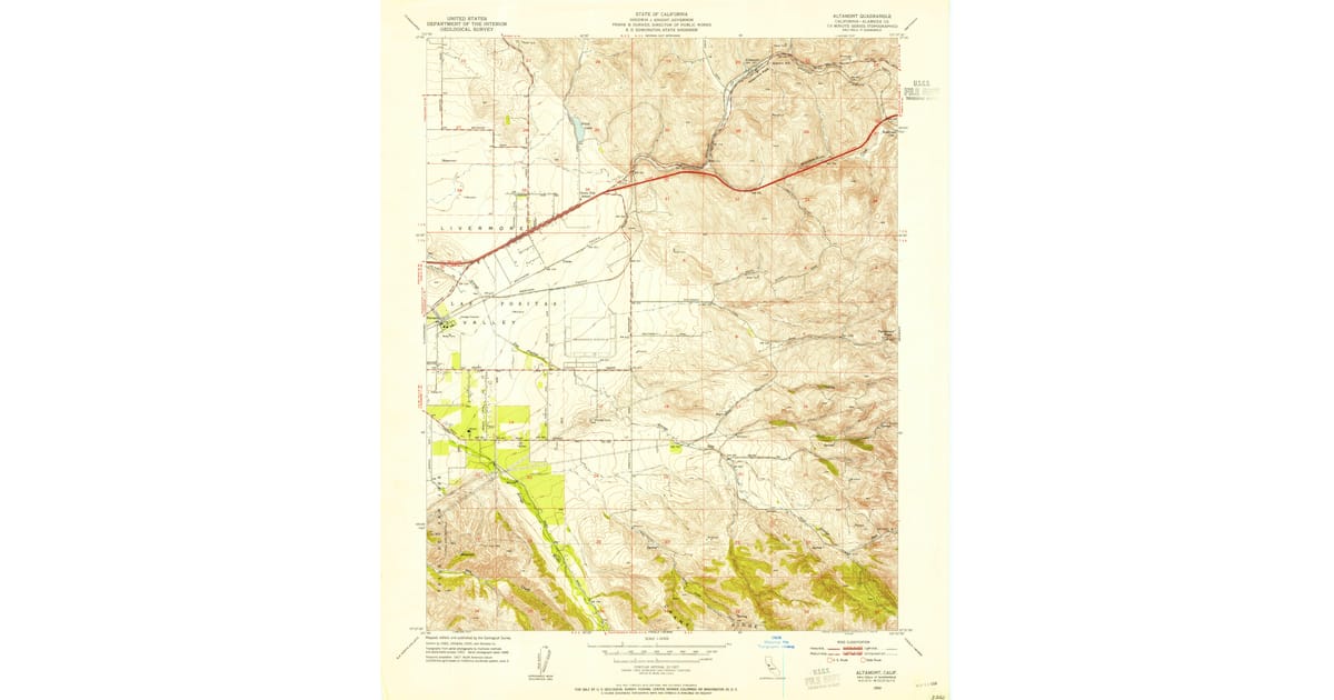 1953 Map of Altamont, Alameda County, CA — High-Res | Pastmaps