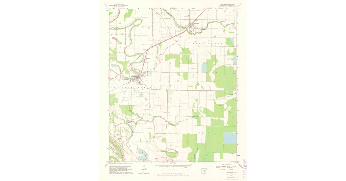 1964 Map of Altheimer, AR — High-Res, 1973 Print #2 | Pastmaps