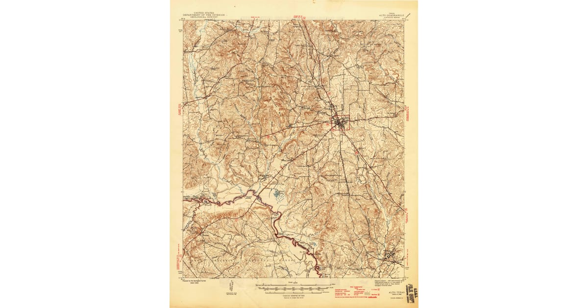 1940s Maps of Alto, TX | Pastmaps