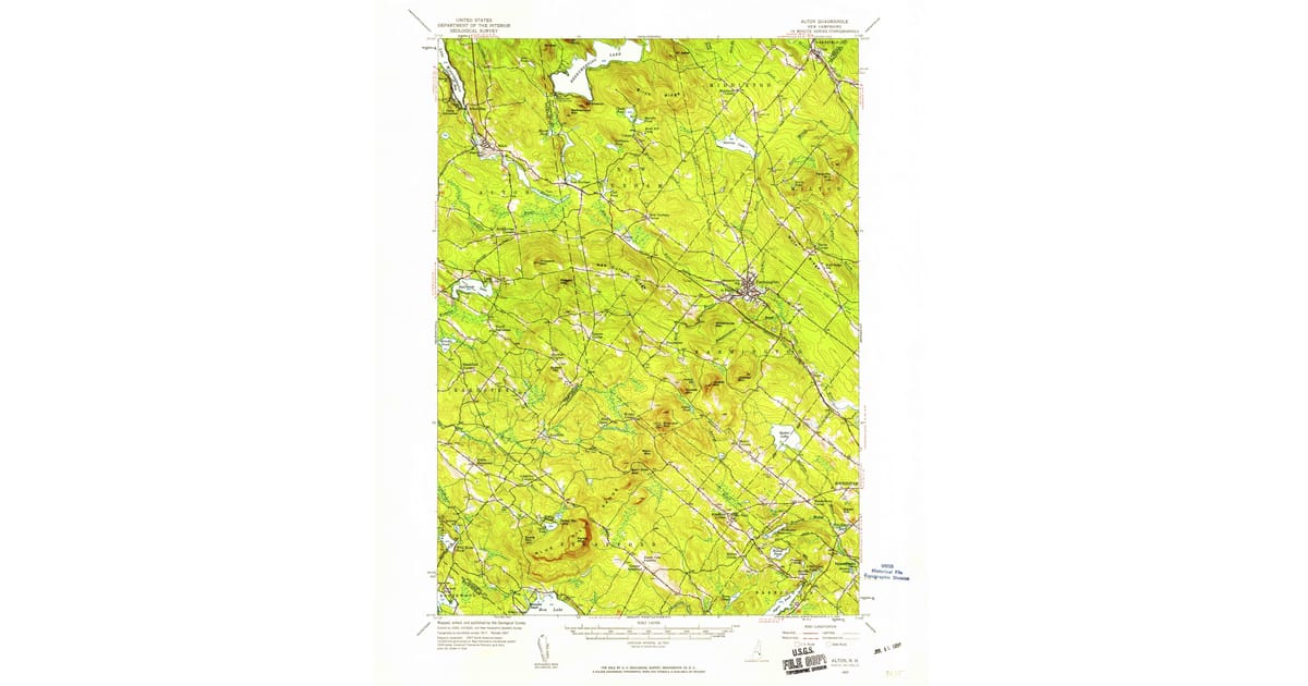 1957 Map of Alton, Strafford County, NH — High-Res | Pastmaps