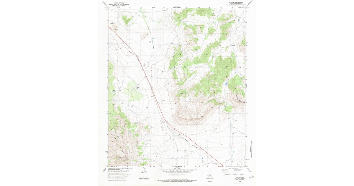 1983 Map of Altuda, Brewster County, TX — High-Res | Pastmaps