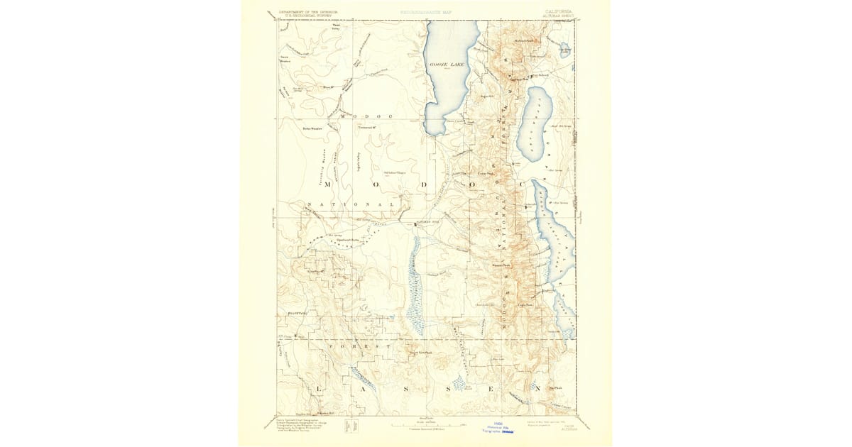 1892 Map of Alturas, CA — High-Res, 1931 Print | Pastmaps
