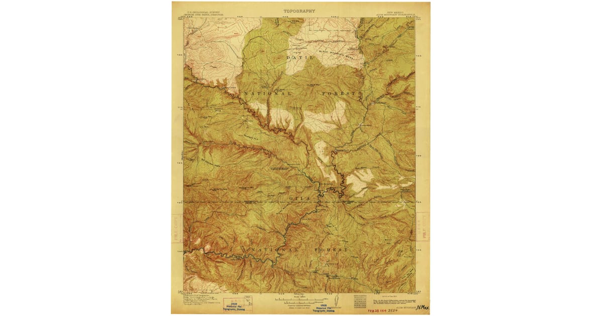 1913 Map of Alum Mountain, Catron County, NM — High-Res | Pastmaps