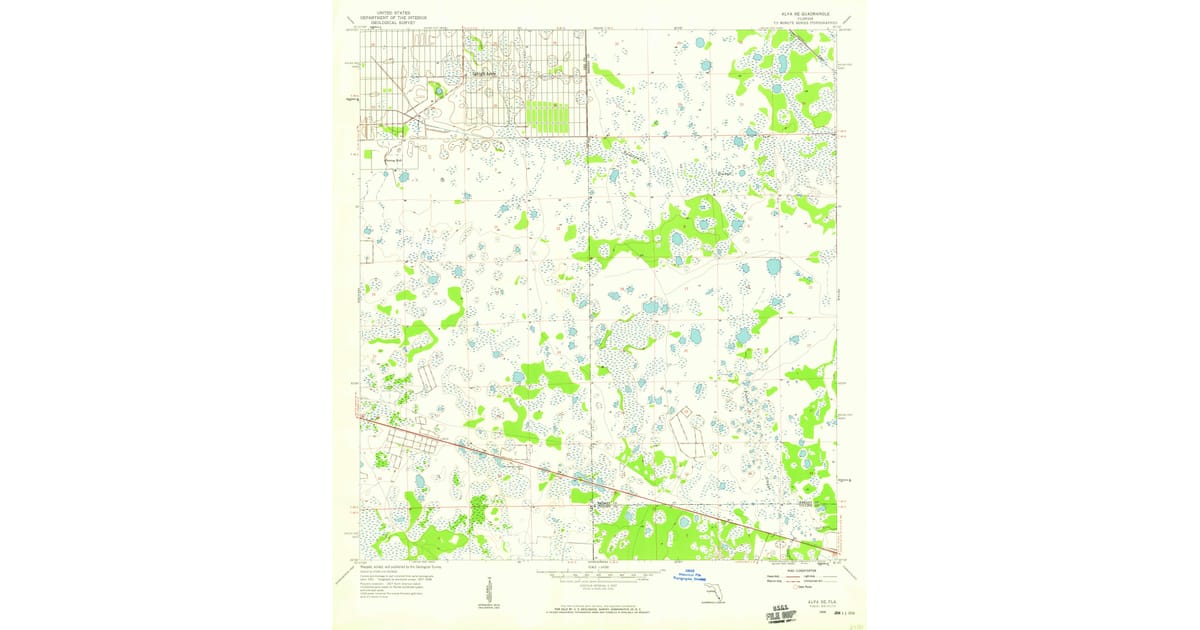 1958 Map of Alva SE, Lee County, FL — High-Res | Pastmaps