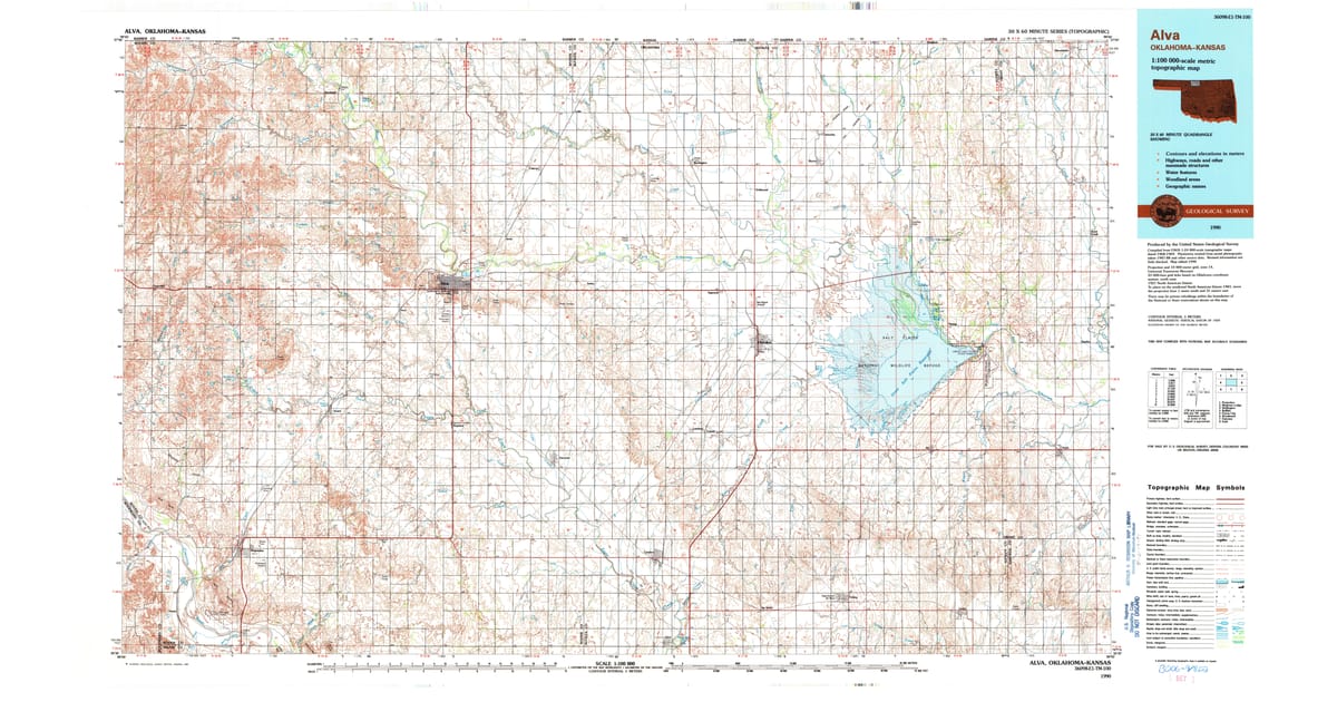 1990 Map of Alva, OK — High-Res | Pastmaps