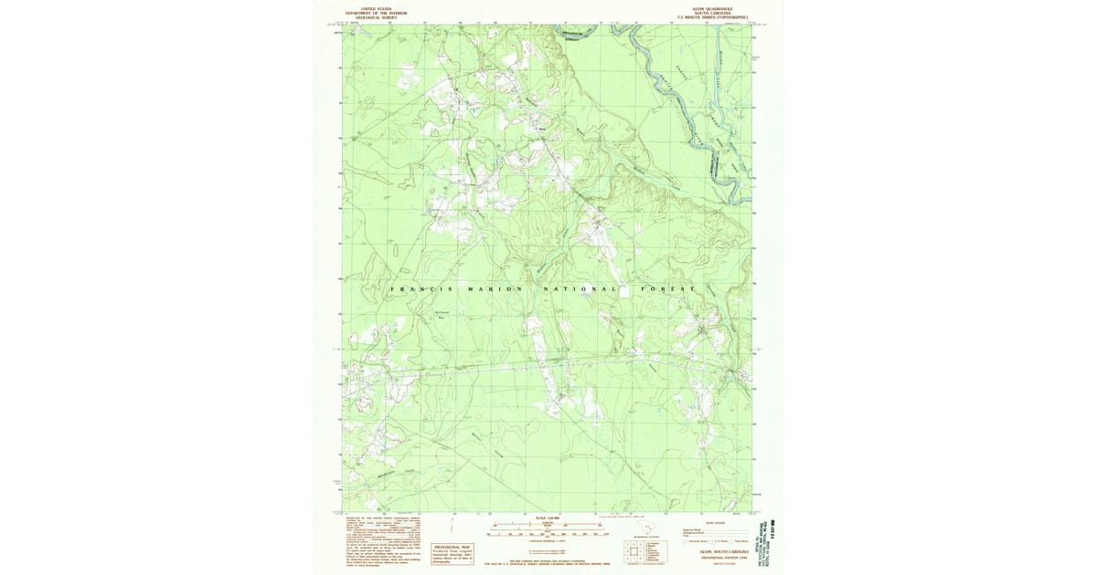 1990 Map of Alvin, Berkeley County, SC — High-Res | Pastmaps