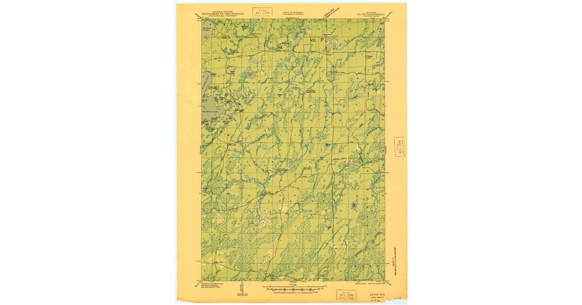 1946 Map of Alvin, Forest County, WI — High-Res | Pastmaps