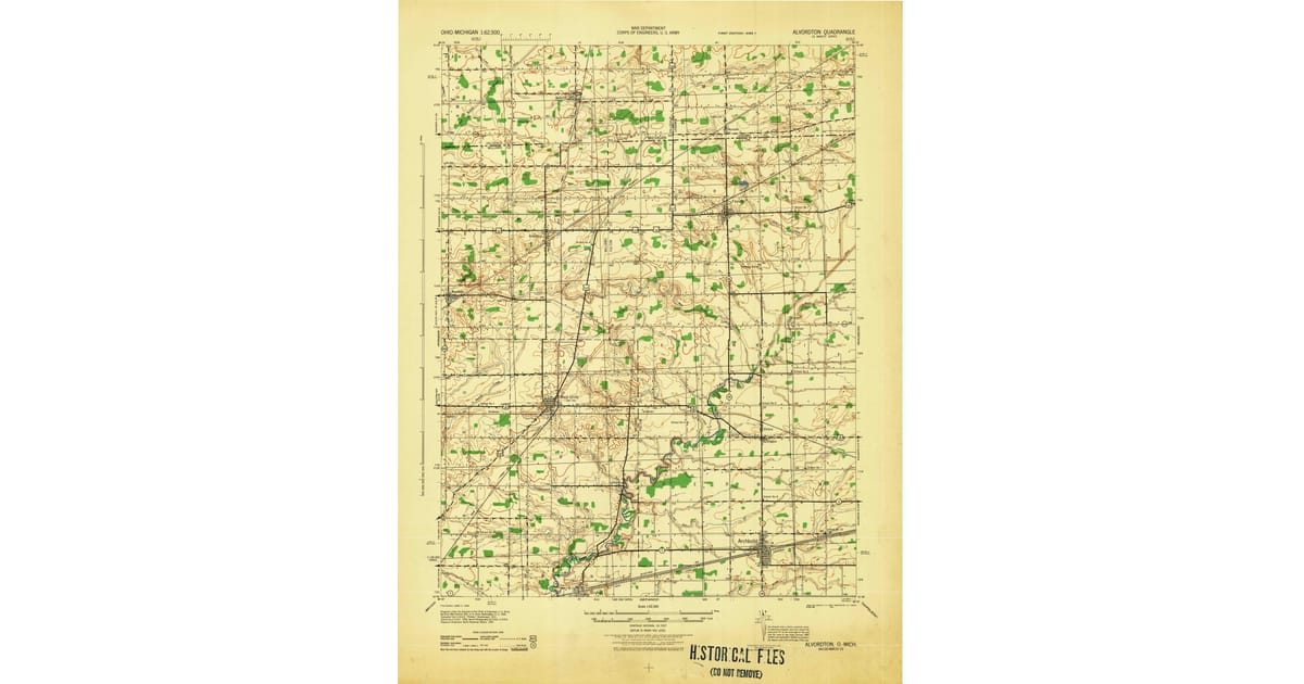 1944 Map of Alvordton, OH — High-Res | Pastmaps