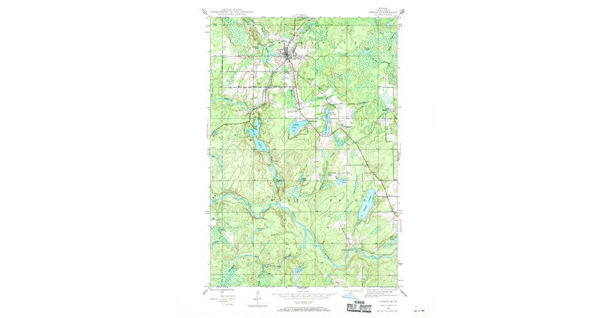 1945 Map of Amasa, MI — High-Res | Pastmaps