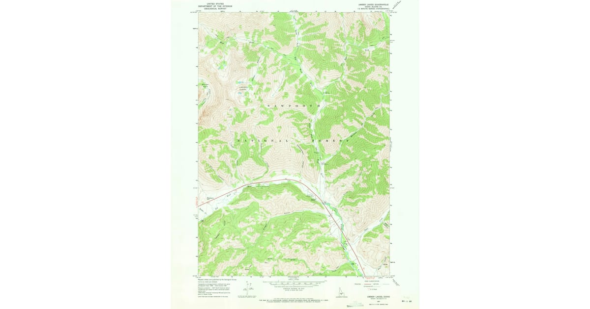 1967 Map of Amber Lakes, Blaine County, ID — High-Res | Pastmaps