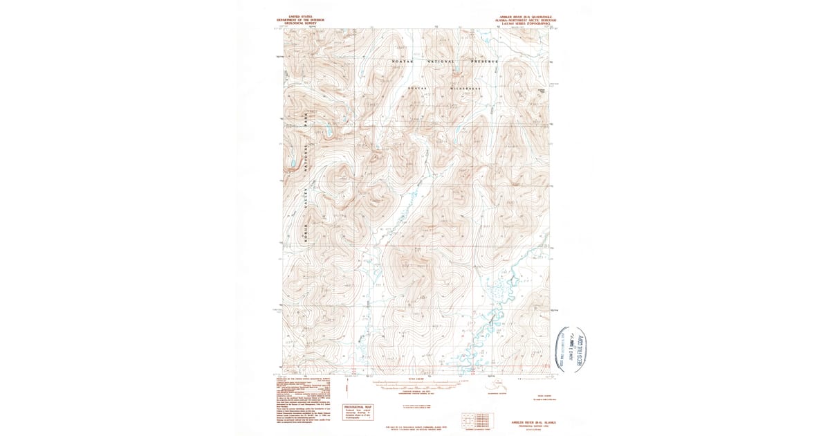 1990 Map of Ambler River B-4, Northwest Arctic Borough, AK — High-Res ...