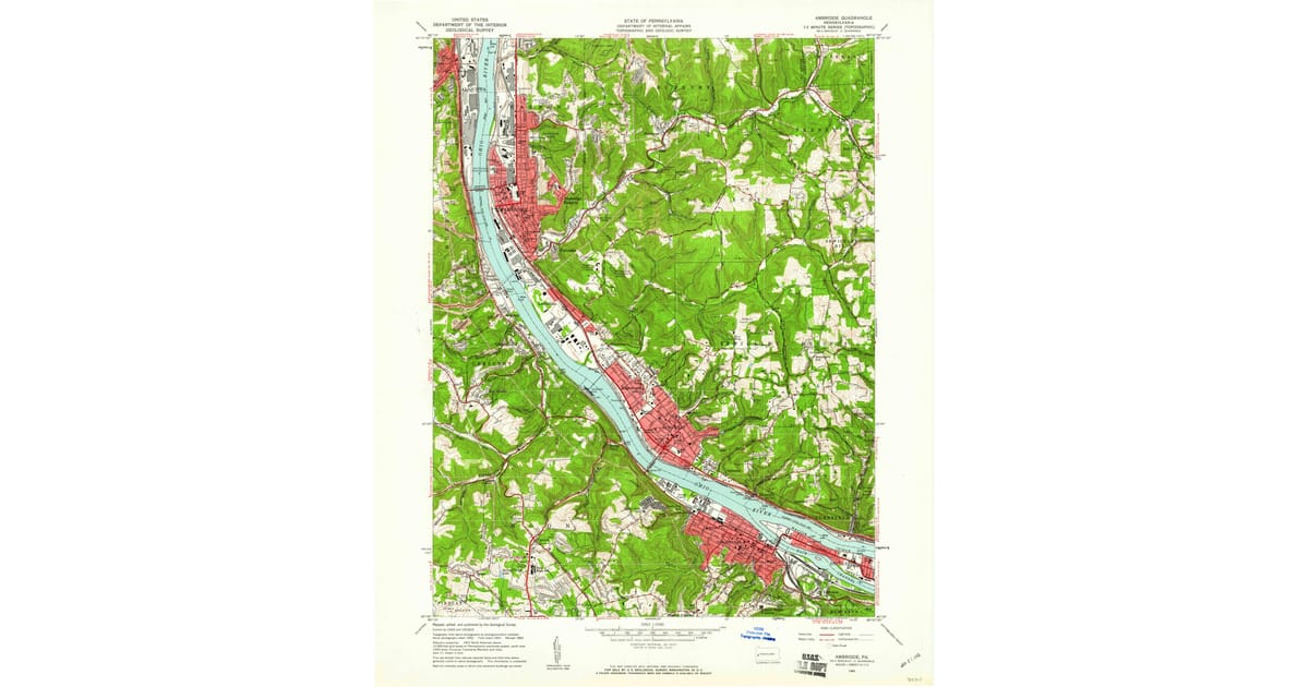 1960s Maps of Edgeworth, Allegheny County | Pastmaps