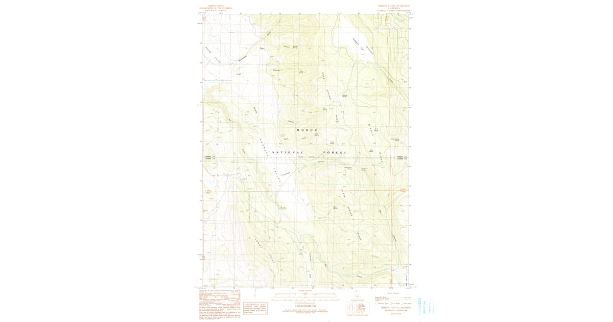 1990 Map of Ambrose Valley, Modoc County, CA — High-Res | Pastmaps