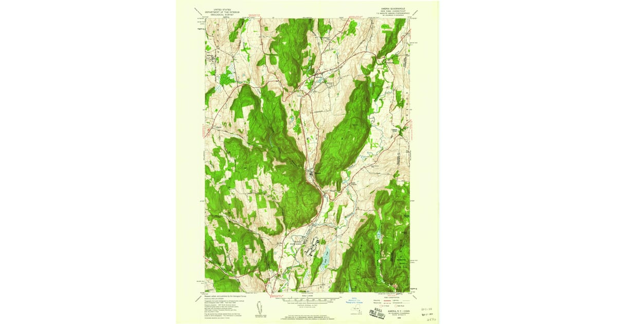 1958 Map of Amenia, Dutchess County, NY — High-Res | Pastmaps