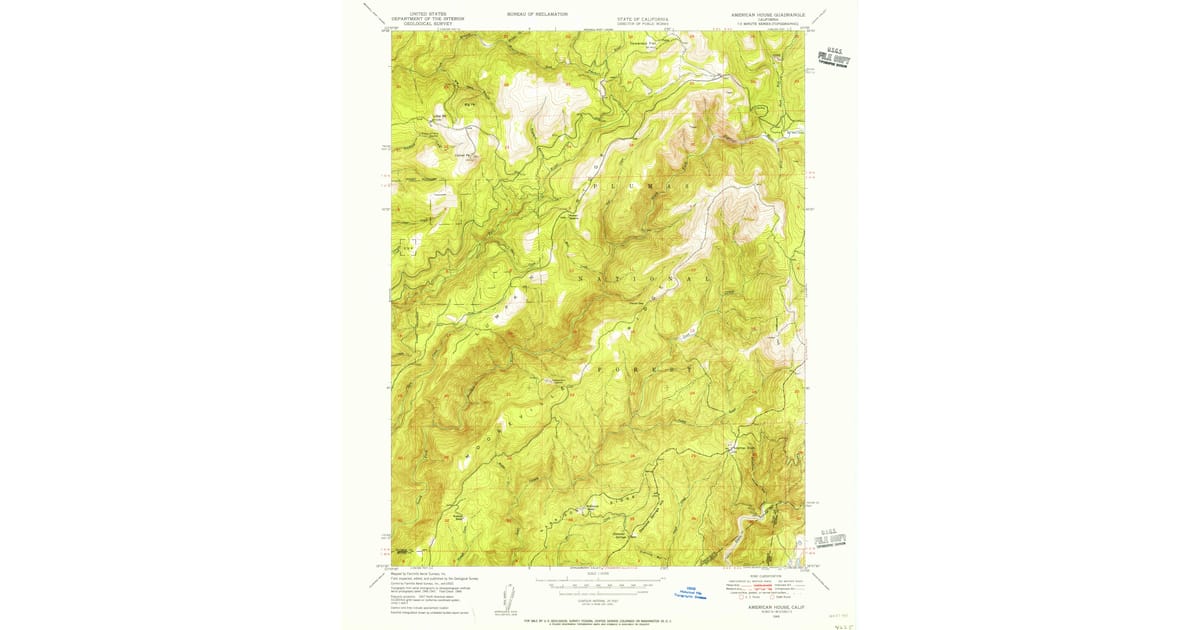 1948 Map of American House, Plumas County, CA — High-Res | Pastmaps