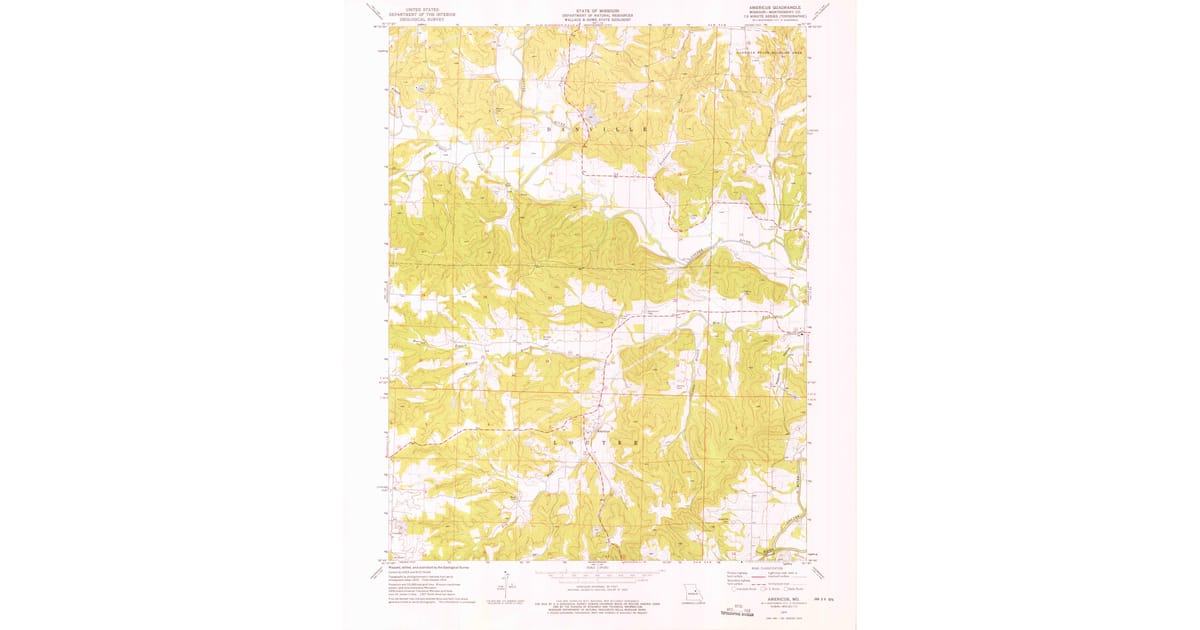 1974 Map of Americus, Montgomery County, MO — High-Res | Pastmaps