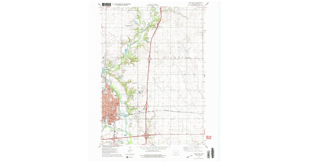 1975 Map of Ames East, Story County, IA — High-Res, 1978 Print #2 ...