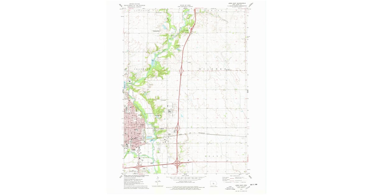 1975 Map of Ames East, Story County, IA — High-Res | Pastmaps